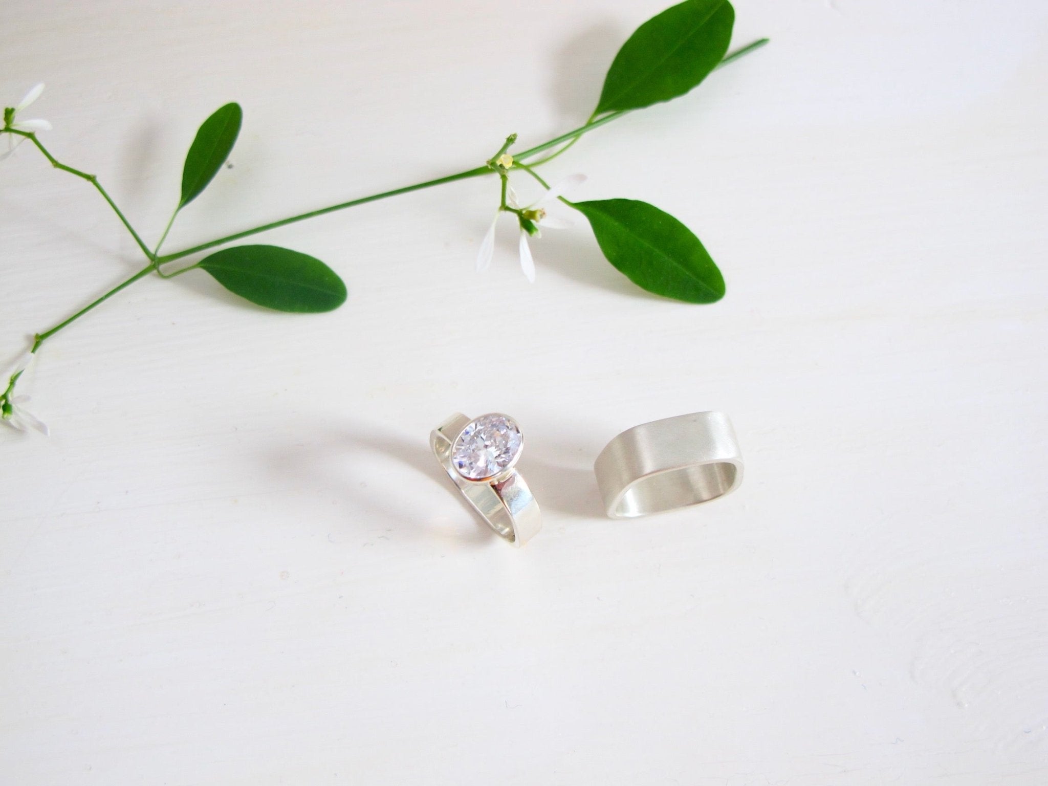 Modern & Refined Square Shaped Engagement and Wedding Rings – Vicki ...